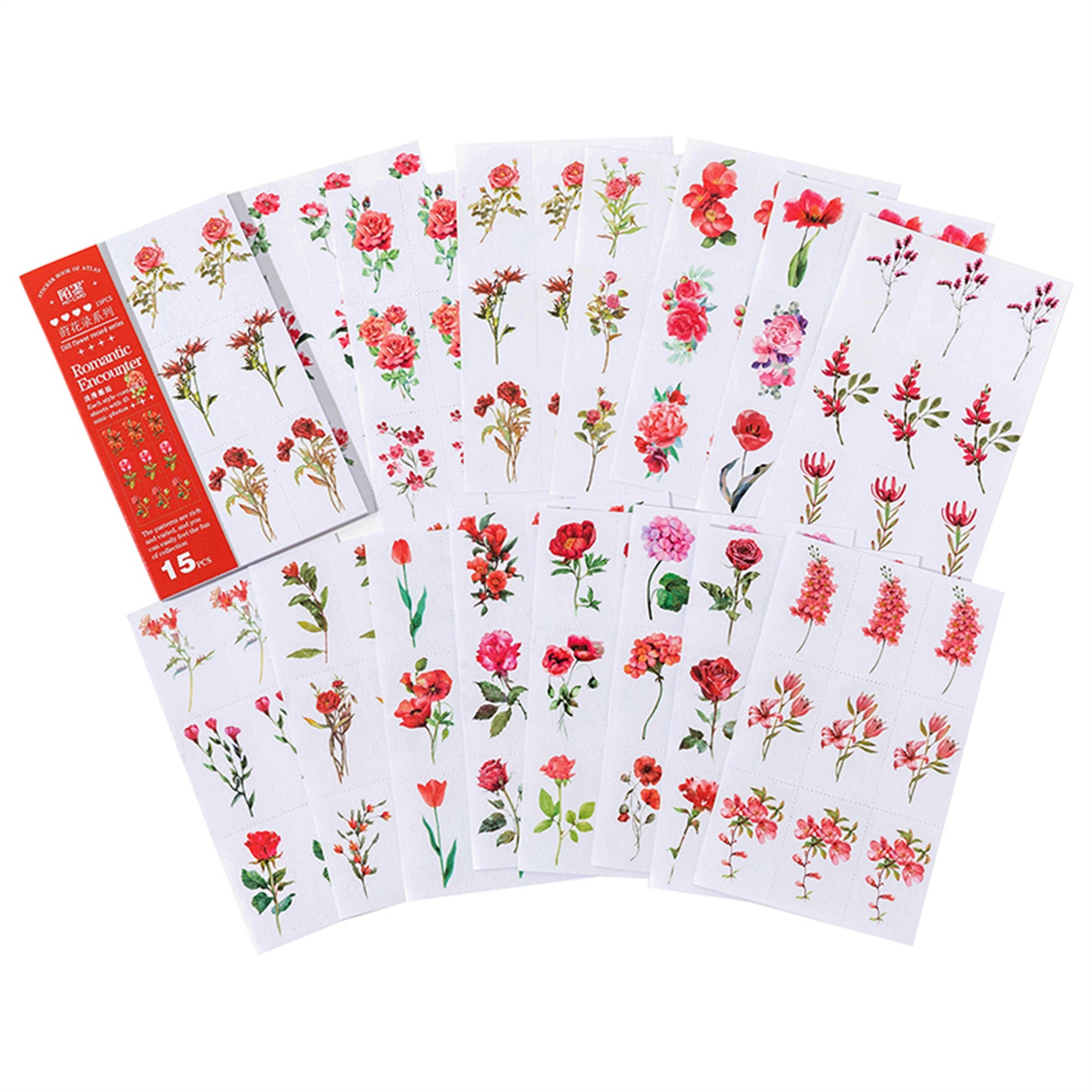 Floral Sticker Pack - Red | MoshiMoshi UK